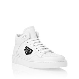 Sneaker Philipp Plein "Mid-Top Turnschuhe", Herren, Gr. 40, Normalschaft, 01, wei&szlig;, Schuhe Sneaker