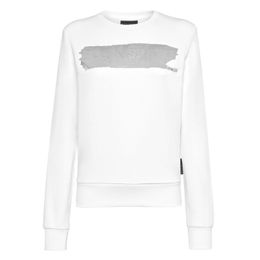 Sweatshirt Plein Sport "Sweatshirt", Mädchen, Gr. M, weiß (01, weiß), Obermaterial: 88% Baumwolle, 12% Polyester, Sweatshirts