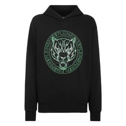 Sweatshirt Plein Sport "Tiger", Jungen, Gr. XL, 0227, schwarz, grünfluo, Obermaterial: 88% Baumwolle, 12% Polyester, Sweatshirts Sweatshirt