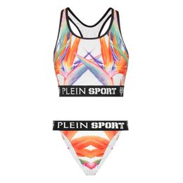 Triangel-Bikini Plein Sport "Flowers", Damen, Gr. M, weiß (0121, weiß, multicolorot), Obermaterial: 85% Polyester, 15% Elasthan; Futter: 90% Polyamid, 10% Elasthan, Bikini-Sets Triangel-Bikini
