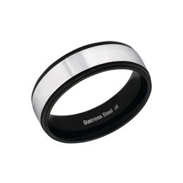 Fingerring Amor "9783809/-816/-830/-847/-793" Gr. 56, schwarz (edelstahlfarben, schwarz), Fingerringe, Herren, 56, Edelstahl