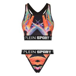 Triangel-Bikini Plein Sport "Flowers", Kinder, Gr. S, 0221, schwarz, multicolorot, Obermaterial: 85% Polyester, 15% Elasthan; Futter: 90% Polyamid, 10% Elasthan, Bikini-Sets Triangel-Bikini