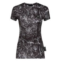T-Shirt Plein Sport "T-Shirt Slim Fit", Damen, Gr. L, schwarz (02, schwarz), Obermaterial: 95% Polyester, 5% Elasthan, Shirts T-Shirt