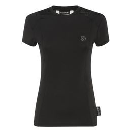 T-Shirt Plein Sport "T-Shirt Rundhalsausschnitt", Damen, Gr. M, schwarz (02, schwarz), Obermaterial: 95% Polyester, 5% Elasthan, Shirts T-Shirt
