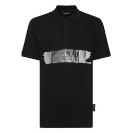 Poloshirt Plein Sport "Silver Brush", Herren, Gr. XL, schwarz (02, schwarz), Obermaterial: 100% Baumwolle, Shirts