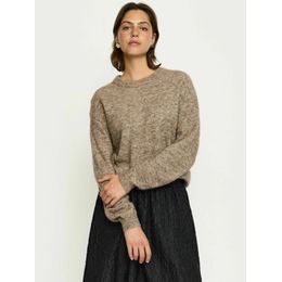 Strickpullover Soft Rebels "Soft Rebels Sweater SRAllison", Damen, Gr. XXL, 024 falcon melange, Obermaterial: 50% Nylon, 32% Wolle, 15% Alpaka, 3% Elasthan, Pullover Strickpullover