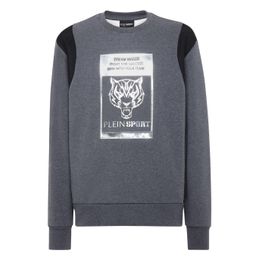 Sweatshirt Plein Sport "Tiger", Jungen, Gr. L, 72, schwarzgrau, Obermaterial: 88% Baumwolle, 12% Polyester, Sweatshirts Sweatshirt
