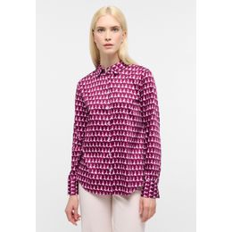 Hemdbluse Eterna "REGULAR FIT", Damen, Gr. 42, aubergine, 100% Baumwolle, schmal, Blusen Hemdbluse, EASY IRON (b&uuml;gelleicht)