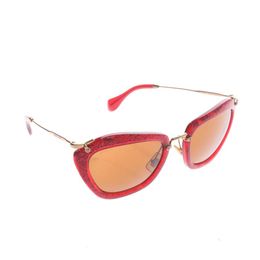 Miu Miu Sonnenbrille Damen Größe One Size Second Hand rot
