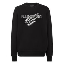 Sweatshirt Plein Sport "Scratch", Jungen, Gr. L, silber (0270, schwarz, silber), Obermaterial: 88% Baumwolle, 12% Polyester, Sweatshirts