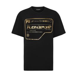 T-Shirt Plein Sport "T-Shirt Rundhalsausschnitt Ss", Jungen, Gr. L, 0293, schwarz, lightgold, Obermaterial: 100% Baumwolle, Shirts