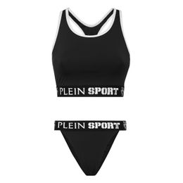 Triangel-Bikini Plein Sport "Tiger", Kinder, Gr. M, schwarz (02, schwarz), Obermaterial: 72% Polyamid, 28% Elasthan; Futter: 85% Polyester, 15% Elasthan, Bikini-Sets Triangel-Bikini