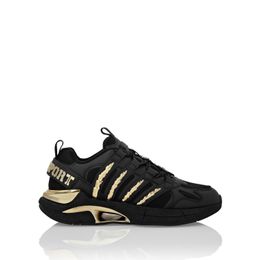 Sneaker Plein Sport "Lo-Top Turnschuhe", Damen, Gr. 39, Normalschaft, 0293, schwarz, lightgold, Schuhe Sneaker