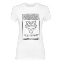 T-Shirt Plein Sport "Tiger", Damen, Gr. XS, wei&szlig; (01, wei&szlig;), Obermaterial: 100% Baumwolle, Shirts T-Shirt