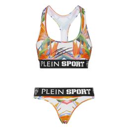 Plein Sport Damen Set: Soft-BH "Sport Set", Gr. XS0121, wei&szlig;, multicolorot, Obermaterial: 95% Baumwolle, 5% Elasthan, BH-Sets