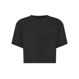 T-Shirt Plein Sport "Scratch", Damen, Gr. XL, schwarz (02, schwarz), Obermaterial: 48% Modal, 47% Baumwolle, 5% Elasthan, Shirts T-Shirt