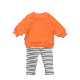 Liliput Sweatshirt und Leggings 'Coffee to Go Boo Crew' Jungen Gr&ouml;&szlig;e 98/104 orange / schwarz / wei&szlig;