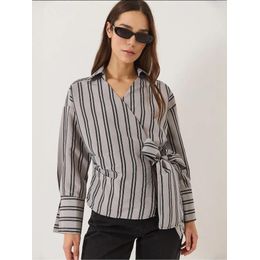 Bianco Lucci Bluse Damen Gr&ouml;&szlig;e M grau / schwarz