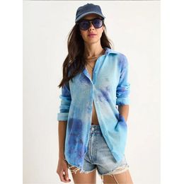 Bianco Lucci Bluse Damen Gr&ouml;&szlig;e L blau / himmelblau / lila / wei&szlig;