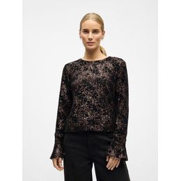 Object Bluse 'OBJEDEN' Damen Größe S schoko / schwarz