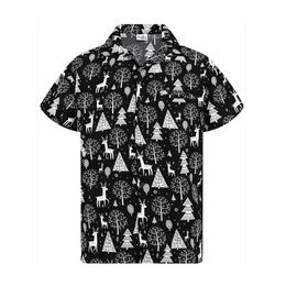 King Kameha Button Up Shirt 'Christmas Reindeer' male Black size S
