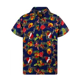 King Kameha Button Up Shirt 'Christmas Music' male Blue size S