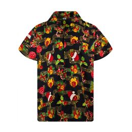 King Kameha Button Up Shirt 'Christmas Music' male Black size XXL