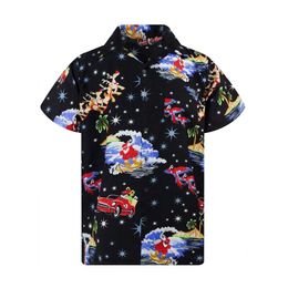 King Kameha Button Up Shirt 'Christmas Surf Santa' male Black size XL