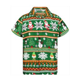 King Kameha Button Up Shirt 'Christmas Rows' male Green size M