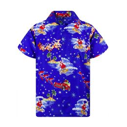 King Kameha Hemd 'Christmas Surf Santa' Herren Gr&ouml;&szlig;e XS blau