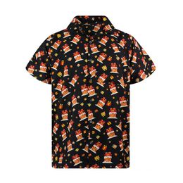 King Kameha Button Up Shirt 'Christmas Stuck Santa' male Black size XS