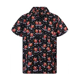 King Kameha Button Up Shirt 'Christmas Snow Santa' male Black size S