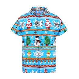 King Kameha Button Up Shirt 'Christmas Rows' male Blue size XXL