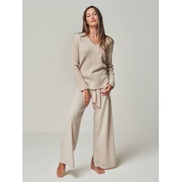 You Look Perfect Hausanzug 'LOUNGEWEAR SET - Pullover Blossom & Pants Bailey' Damen Gr&ouml;&szlig;e XS beige