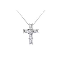Rougemont Jewellery Necklace 'Funkelnde Kreuz Halskette 925 Sterling Silber 45cm' female Silver size 45cm