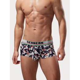 Seobean Boxer shorts 'Tropical Leaves Cherry' male Black size XL