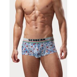 Seobean Boxer shorts 'Tropical Leaves Cherry' male White size XXL