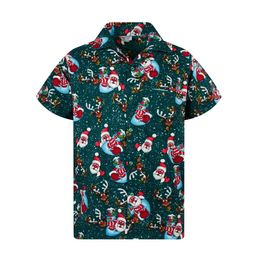 King Kameha Button Up Shirt 'Christmas Snowflakes' male Green size L