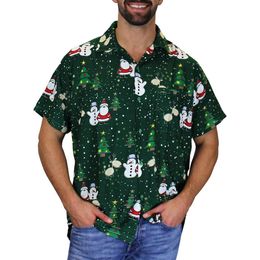 King Kameha Button Up Shirt 'Christmas Buddies' male Green size XS