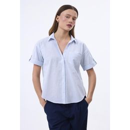 Felix Hardy Bluse Damen Gr&ouml;&szlig;e M hellblau / wei&szlig;