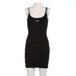 Off-White Kleid Damen Gr&ouml;&szlig;e XS Second Hand schwarz