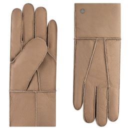 Roeckl Full Finger Gloves 'ELSFJORD' female Beige, Brown size 8