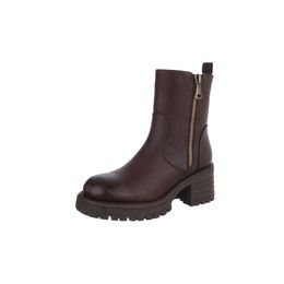 Ital-Design Stiefelette Damen Größe 39 weinrot Winterschuhe