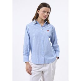 Felix Hardy Bluse Damen Gr&ouml;&szlig;e S rauchblau / wei&szlig;