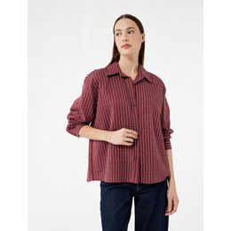 KOTON Bluse Damen Gr&ouml;&szlig;e L bordeaux / schwarz / wei&szlig;