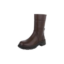 Ital-Design Stiefelette Damen Gr&ouml;&szlig;e 40 braun Winterschuhe