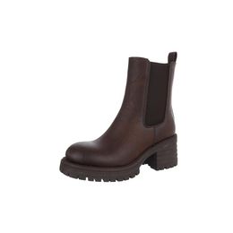 Ital-Design Stiefelette Damen Größe 40 braun Winterschuhe