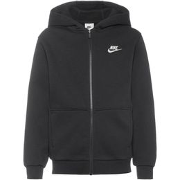 Nike Sportswear Sweatjacke 'CLUB FLEECE' Mädchen Größe 140/146 schwarz / weiß