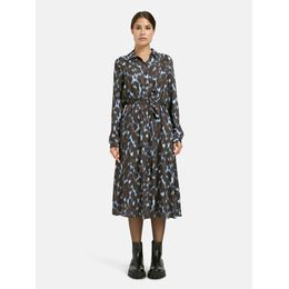 Milano Italy Blusenkleid Damen Gr&ouml;&szlig;e 40 hellblau / braun / schwarz Winterkleid