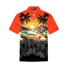 Hawaiihemdshop.de Button Up Shirt 'Hawaiihemd Hawaiian Girl' male Red size S